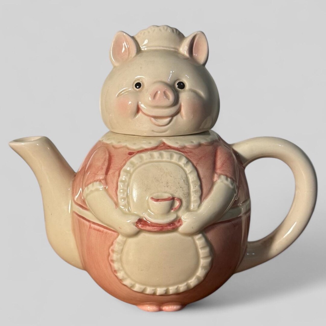 Vintage Pig Maid Waitress Tea Pot With Apron Novelty Absurd Weird ...