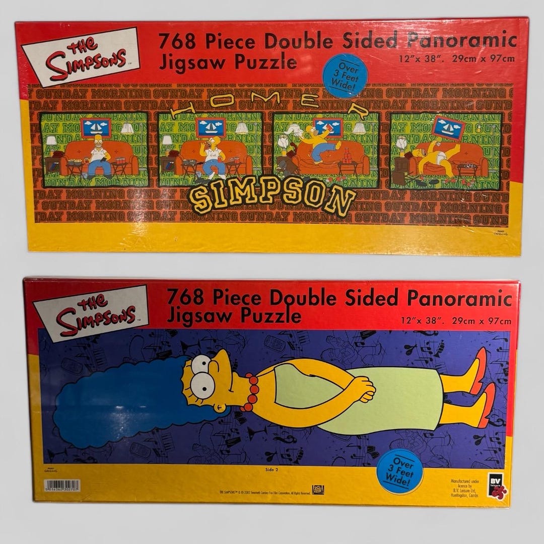 The Simpsons 768 Piece Double Sided Panoramic Jigsaw Homer Sunday ...