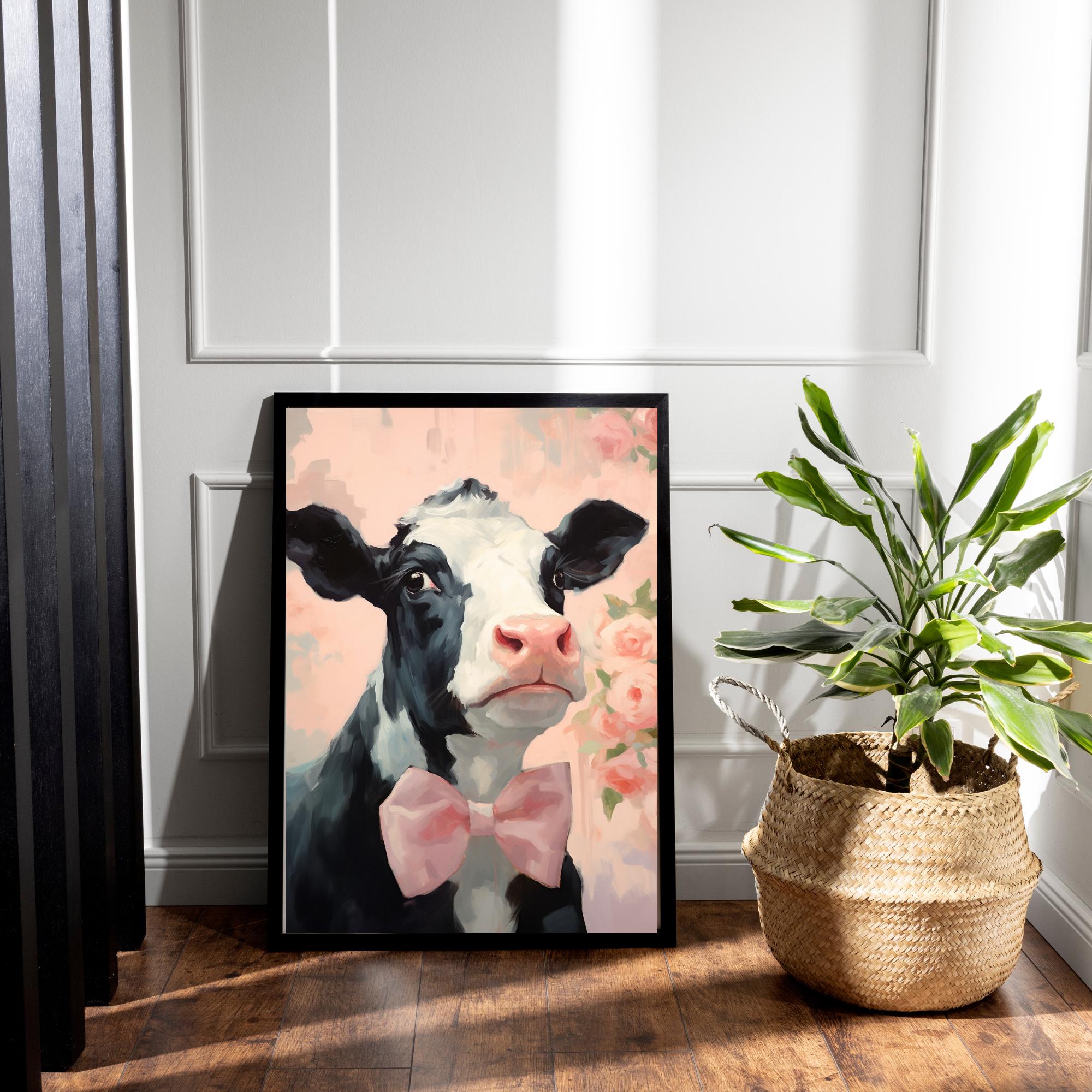 Cow, Rustic Farmhouse Decor, Vintage Farm Animal Print, Cottagecore ...