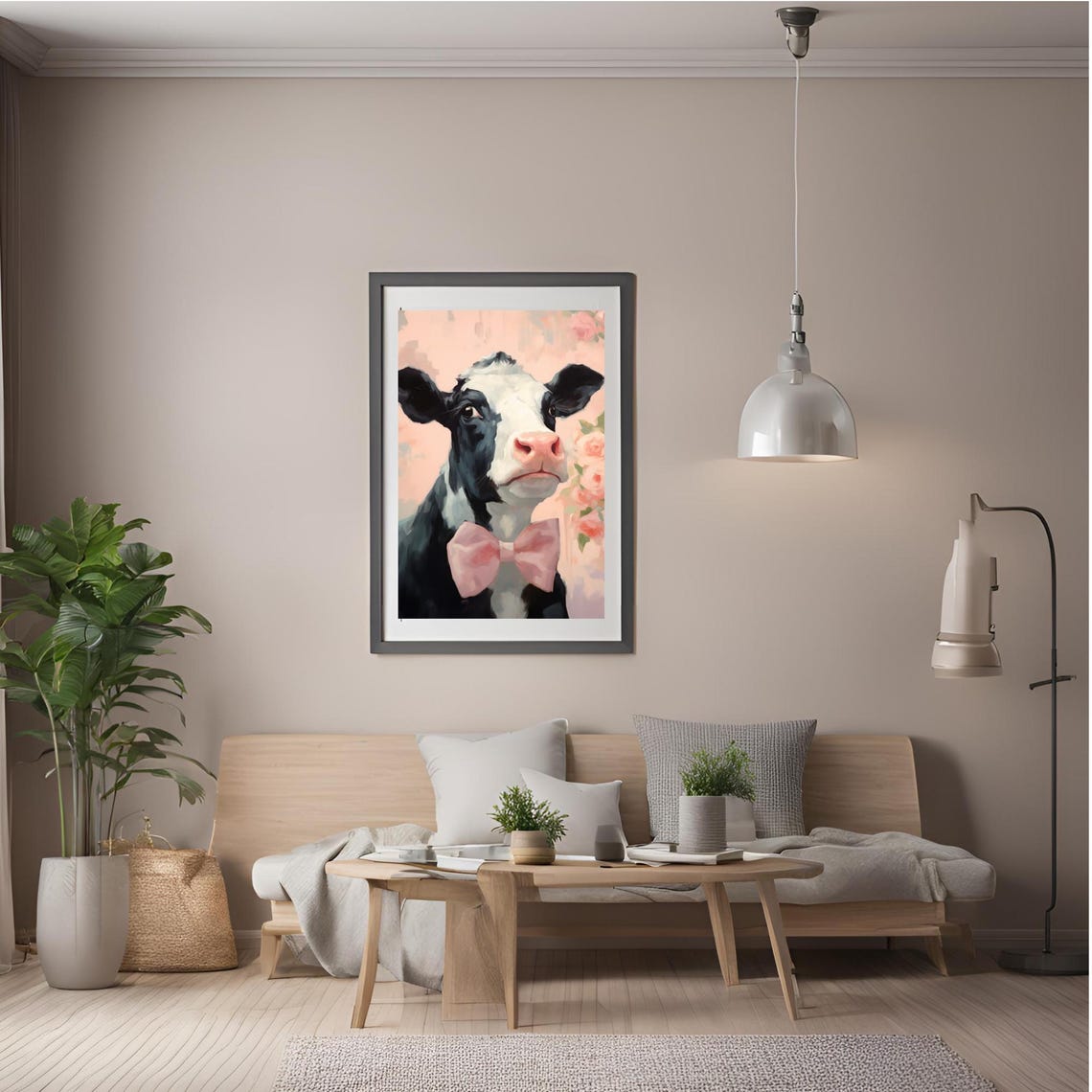 Cow, Rustic Farmhouse Decor, Vintage Farm Animal Print, Cottagecore ...
