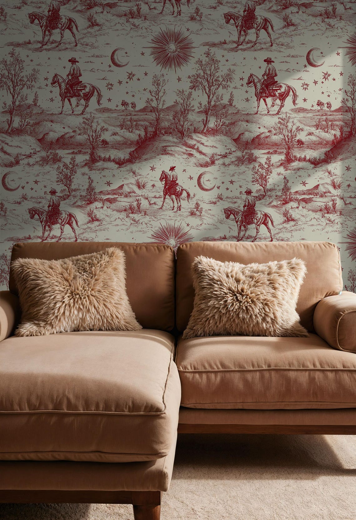 Vintage Western Cowboy Wallpaper - Rustic Desert Western Inspired Peel ...