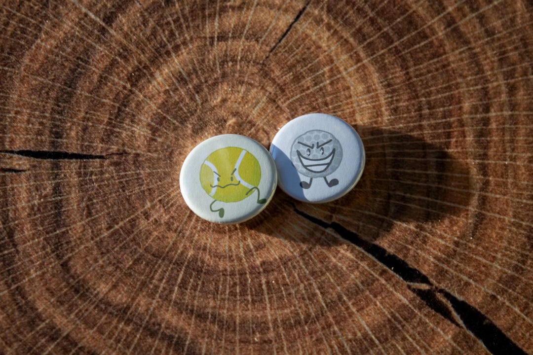 BFDI Golf Ball and Tennis Ball Pin Button Set - Etsy