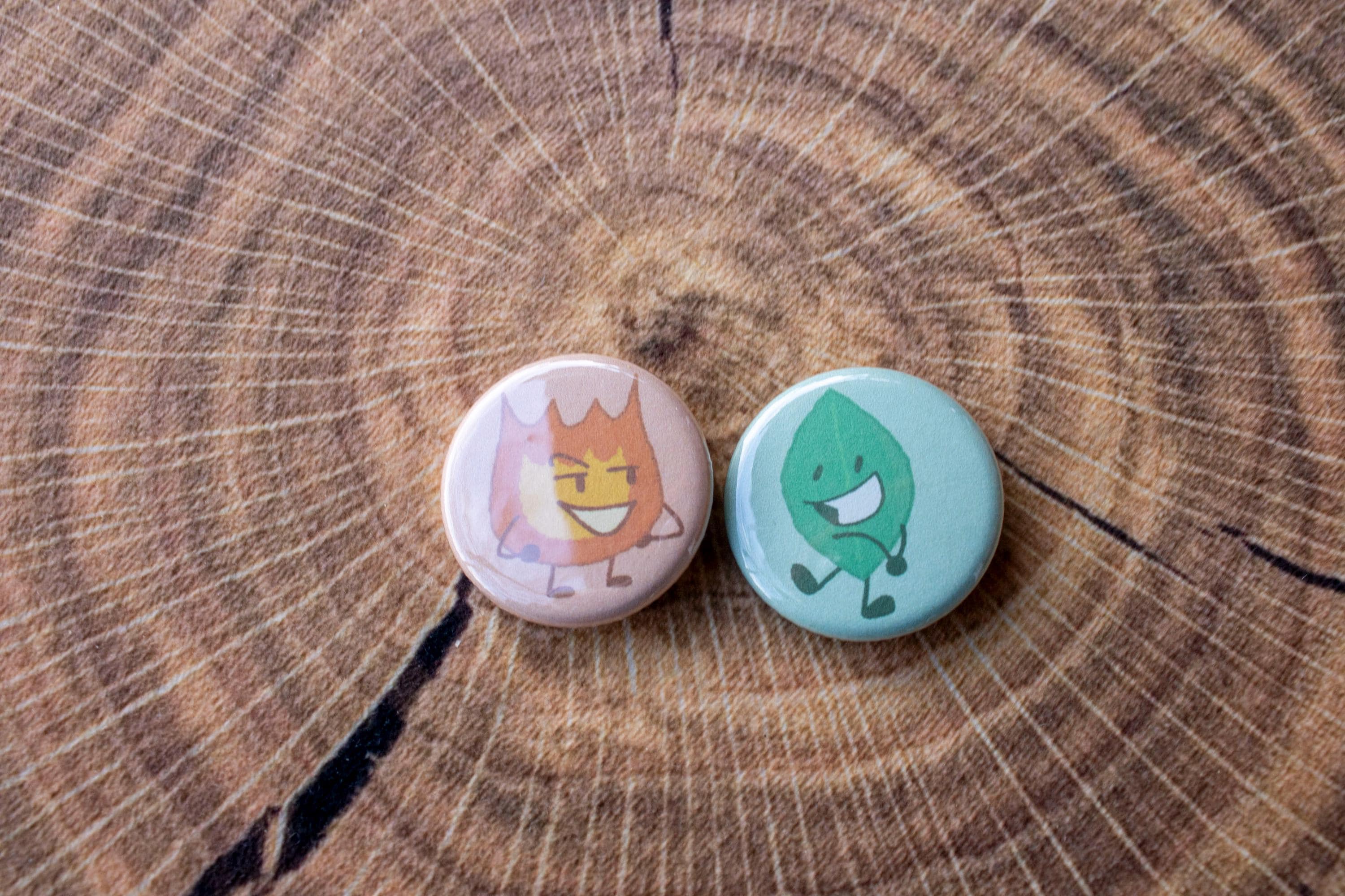 BFDI Firey and Leafy Pin Button Sets - Etsy