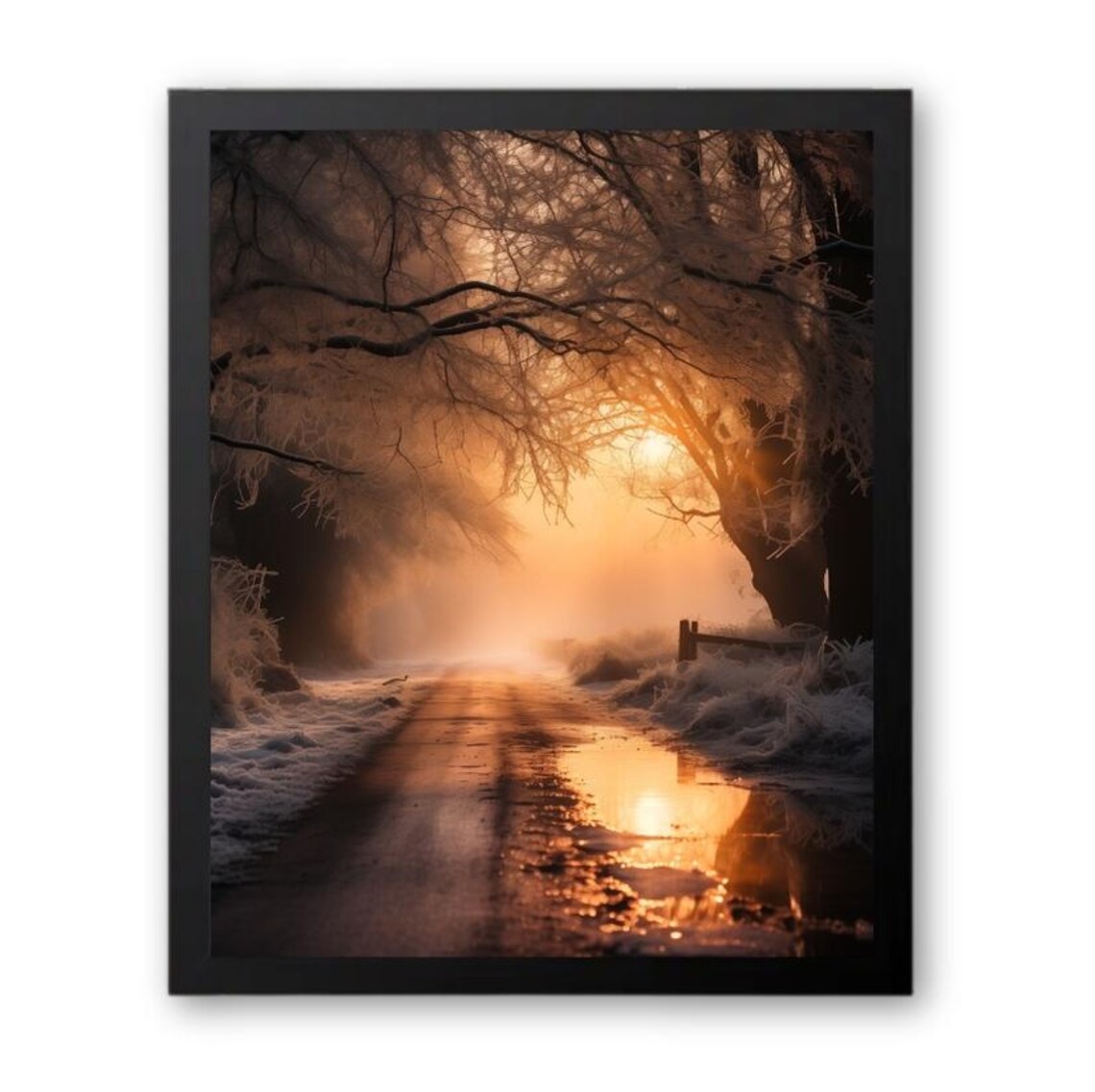 Snowy Road Winter Scene, PRINTABLE Art Work, Instant Download, Gifts ...