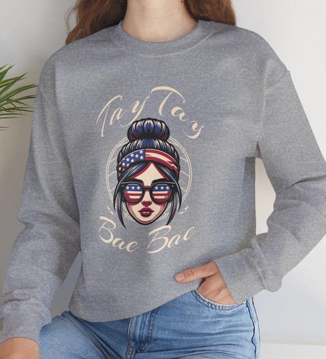 Taylor Tay Tay Bae Bae American Flag Girlie Sweatshirt Unisex Heavy ...