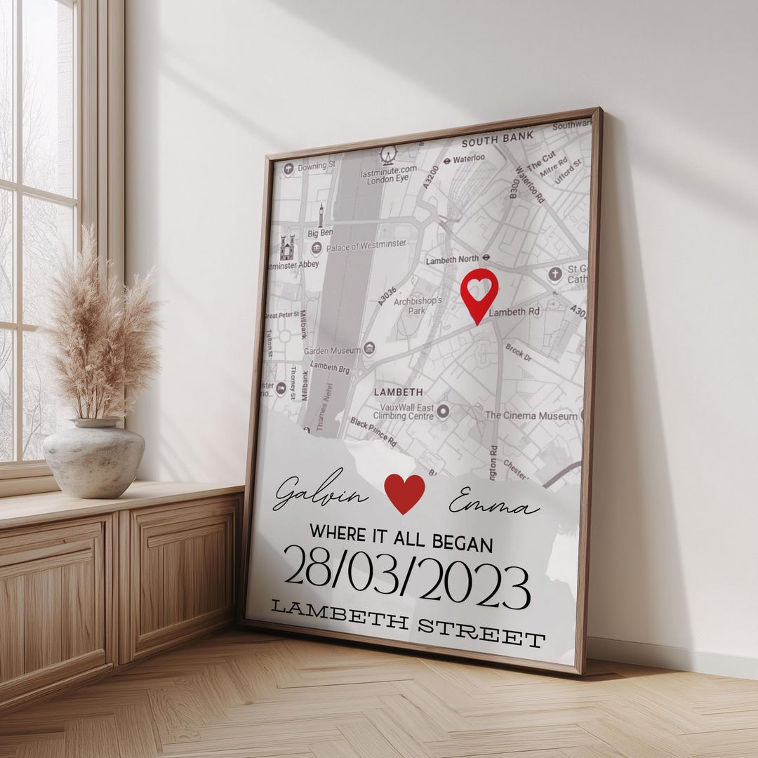 Valentine's Day Gift: A Personalized Map of Where It All Began ...