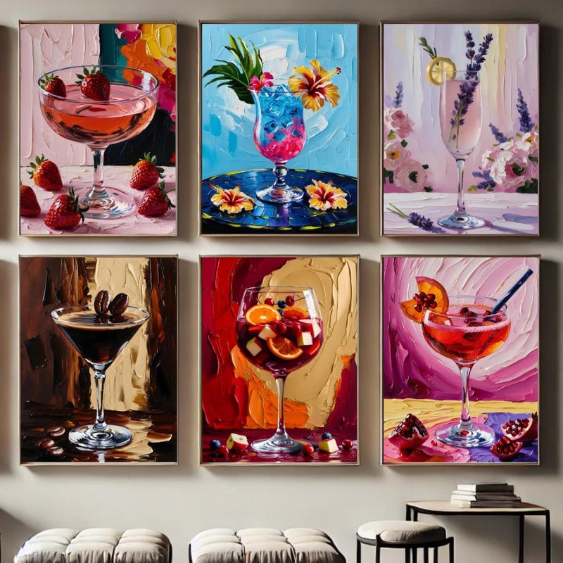 Cocktail Painting - Etsy