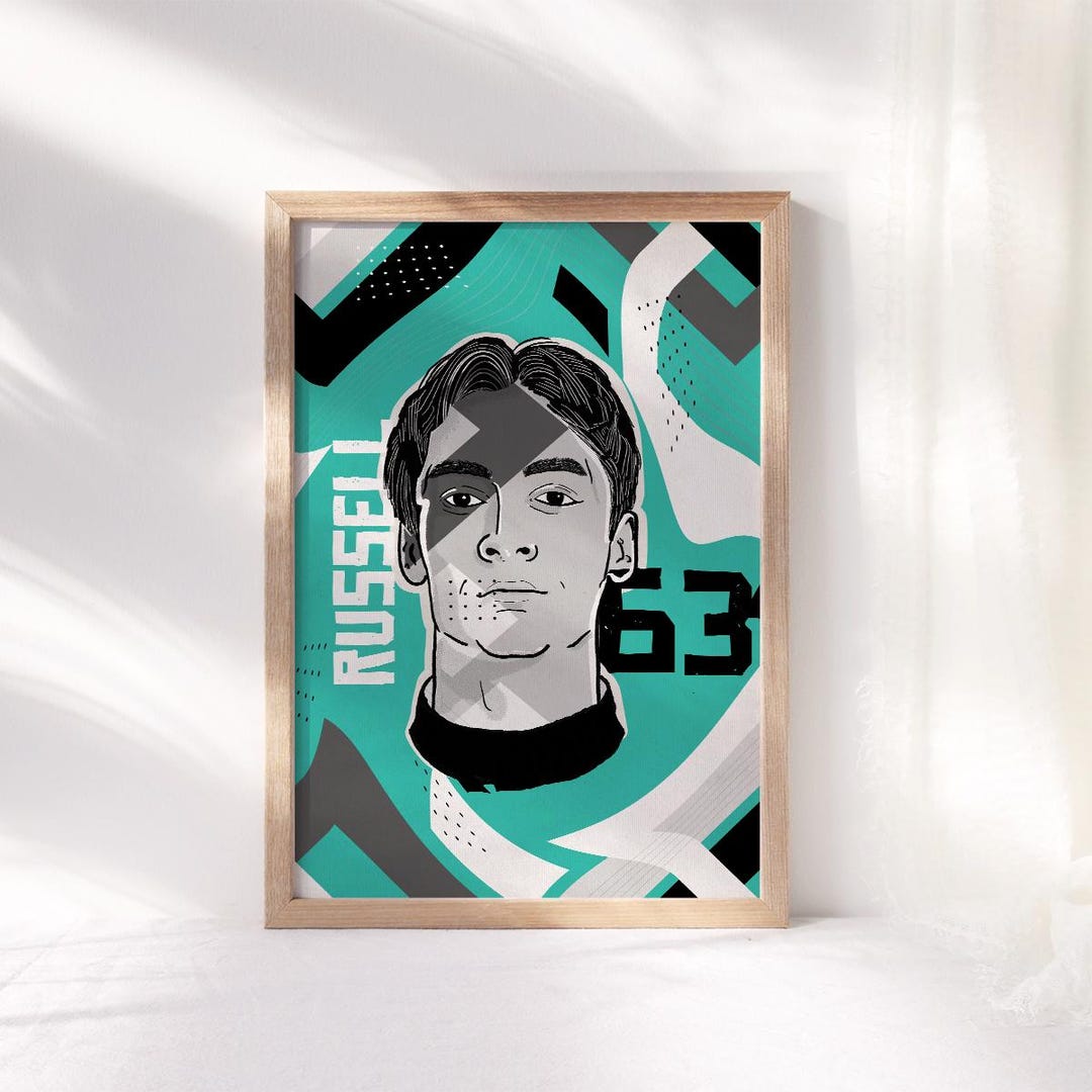 George Russell Mercedes F1 Poster - Stylish Motorsport Wall Art for ...