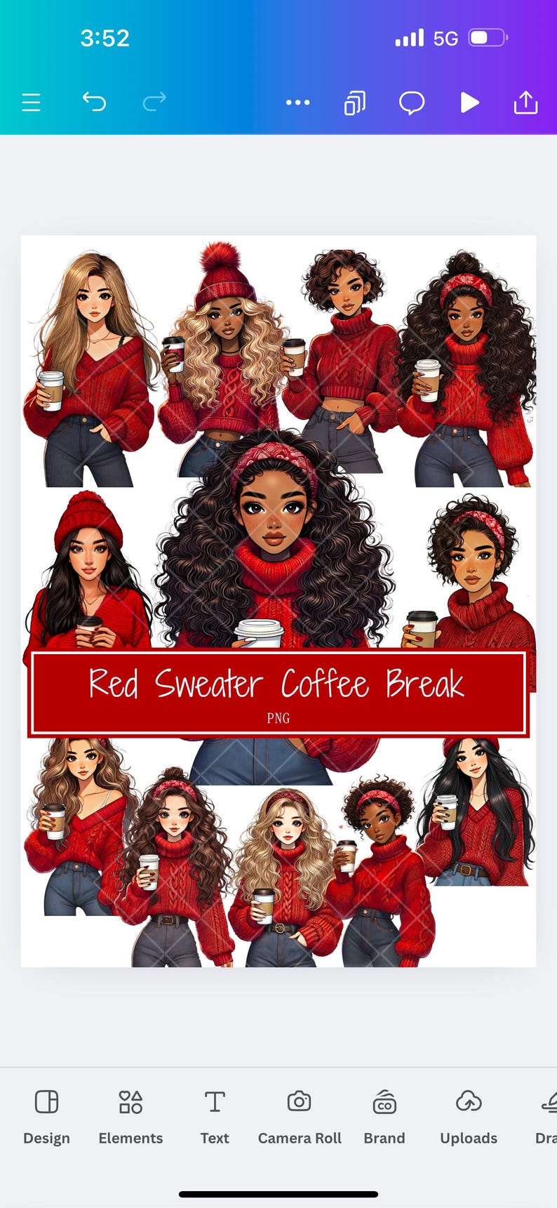Red Sweater Coffee Break Clipart - PNG Digital Download - Etsy