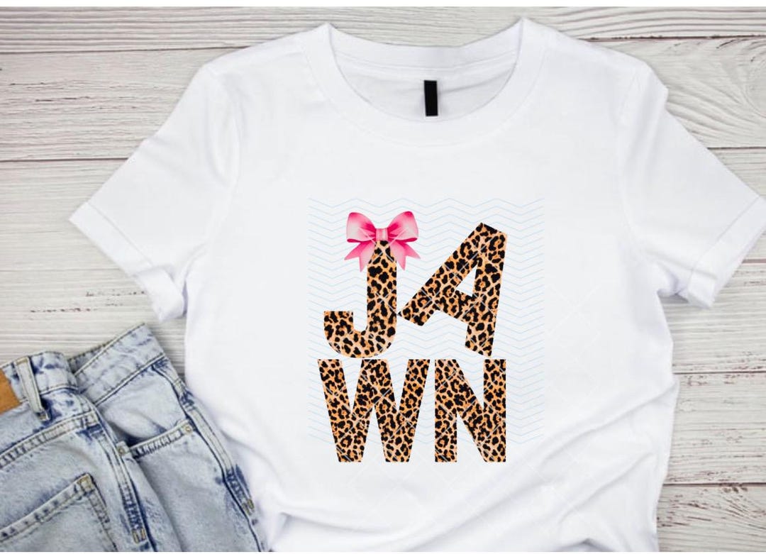 Leopard Jawn With Pink Bow SVG and PNG Files - Etsy