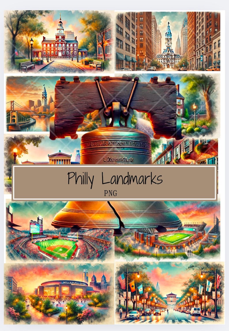 Philly Landmarks PNG File Digital Download - Etsy