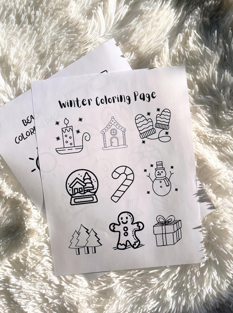 Winter Art, Kids Coloring Page, PDF Coloring Page - Etsy