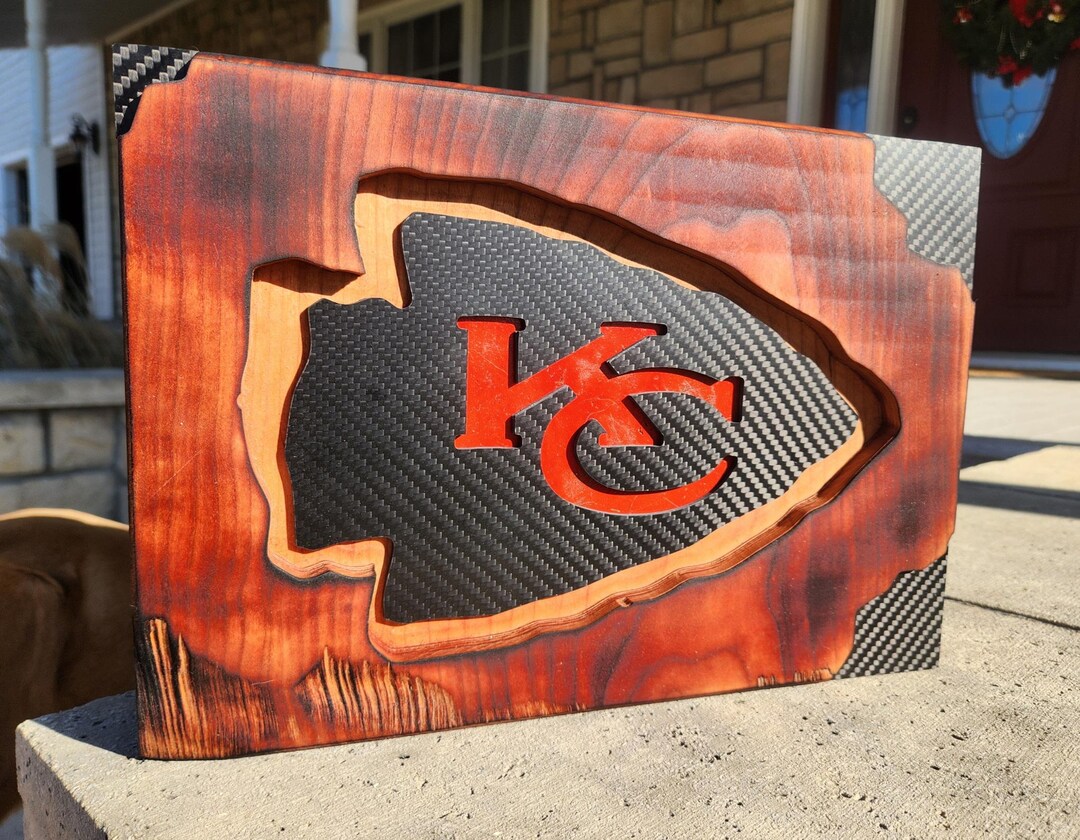 Chiefs CNC Wood Carbon Wall Art Sign - Etsy
