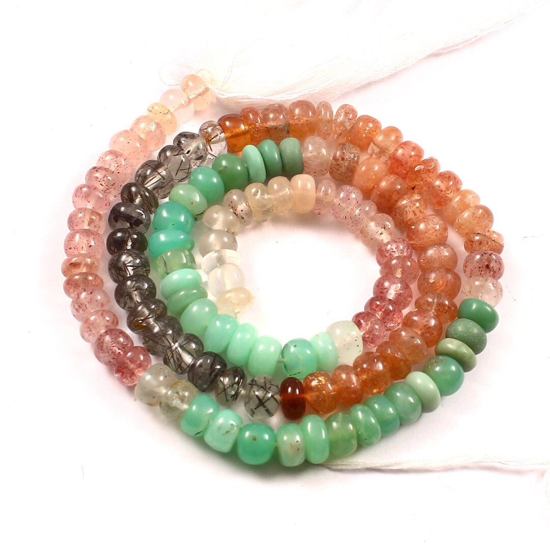 Natural Exclusive Multi Beads Gemstone Strands | 5 Mm Round Handmade ...