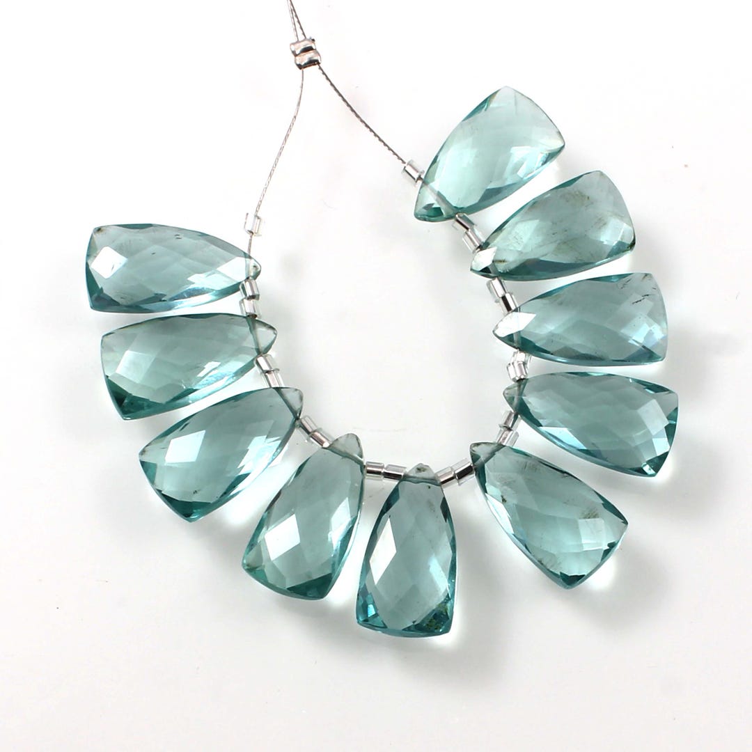 Pyramid Shape Aqua Quartz Faceted Gemstone 5 Pair Briolette | 16x8mm ...