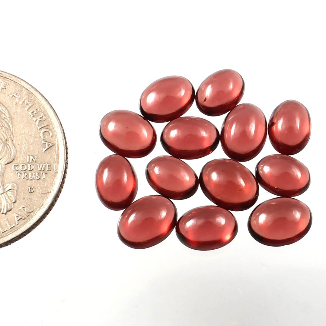 Natural Gemstone Oval Shape Red Garnet Cabochon | Lot 13 Pc Exclusive ...