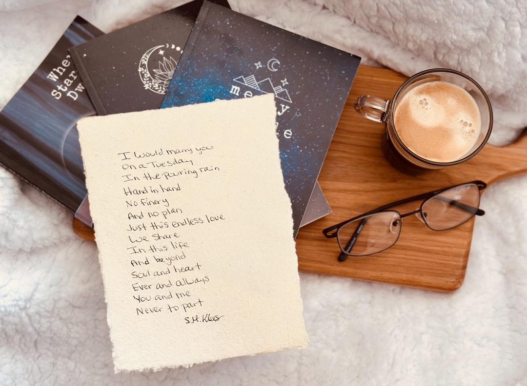 Handwritten Poem by S.M. Klees on Handmade Paper - Etsy