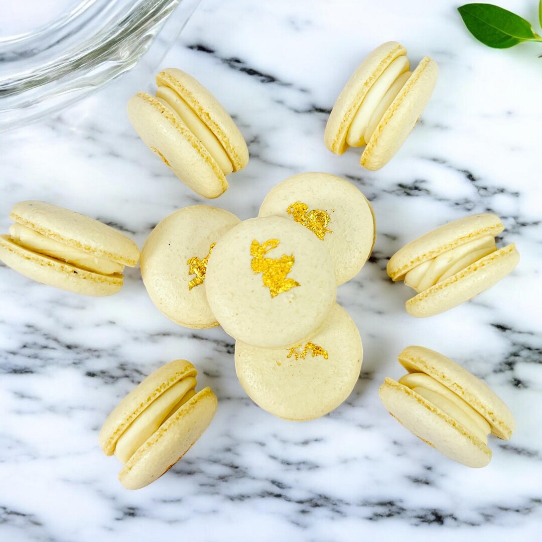 All Natural Elegant Gold Leaf Macarons - Etsy