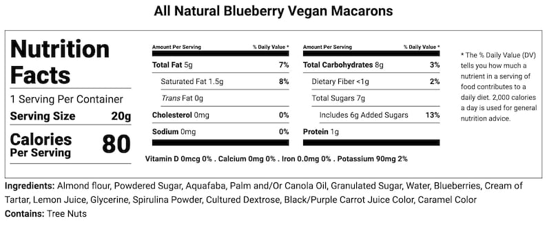 All Natural Blueberry Vegan Macarons - Etsy