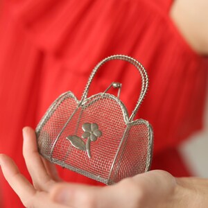 Antique Metal Wire Mesh Tiny Miniature Bag Decor - Etsy
