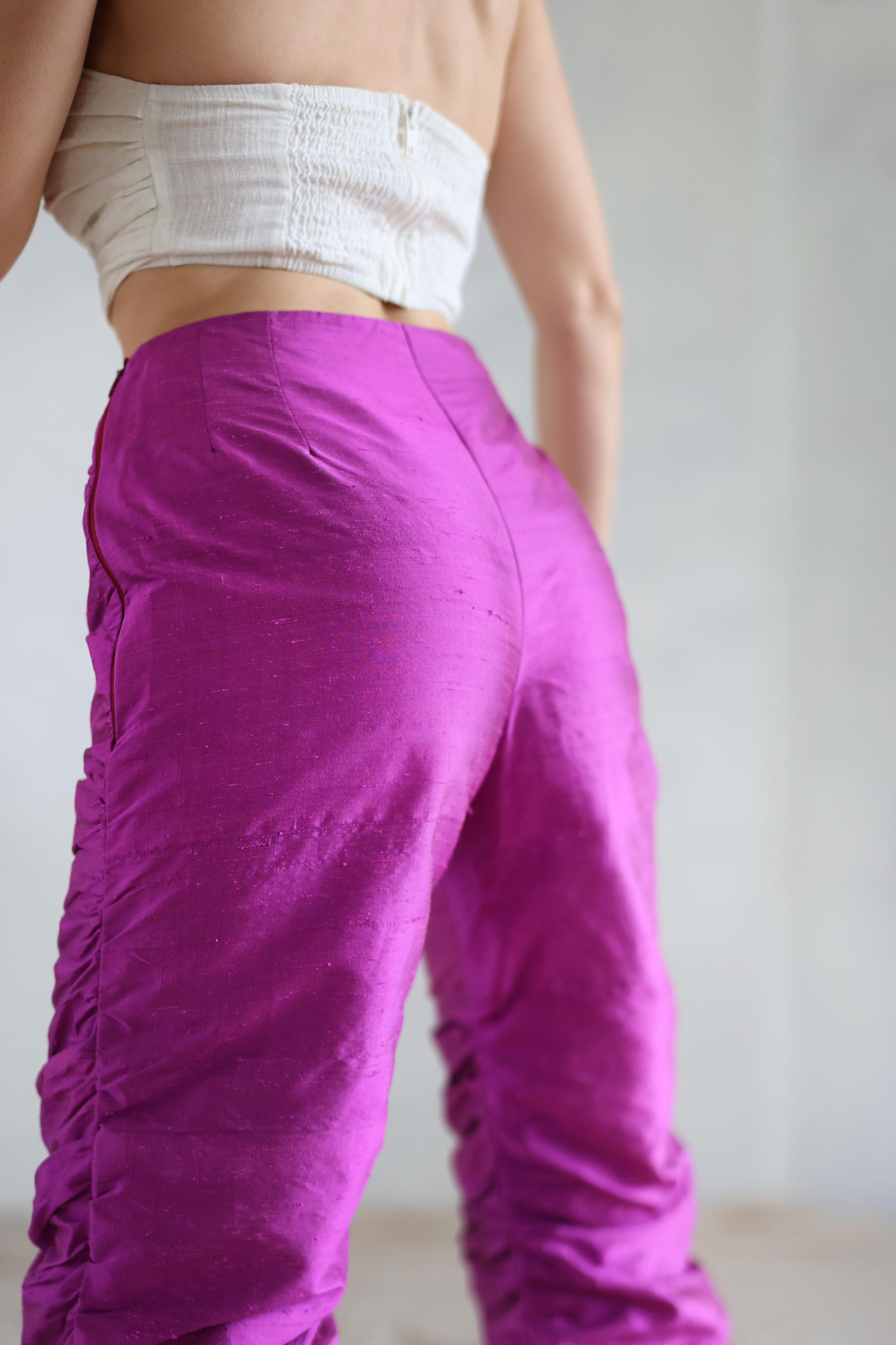 Vintage Pink Silk High Waist Draped Leg Unusual Trousers Pants - Etsy