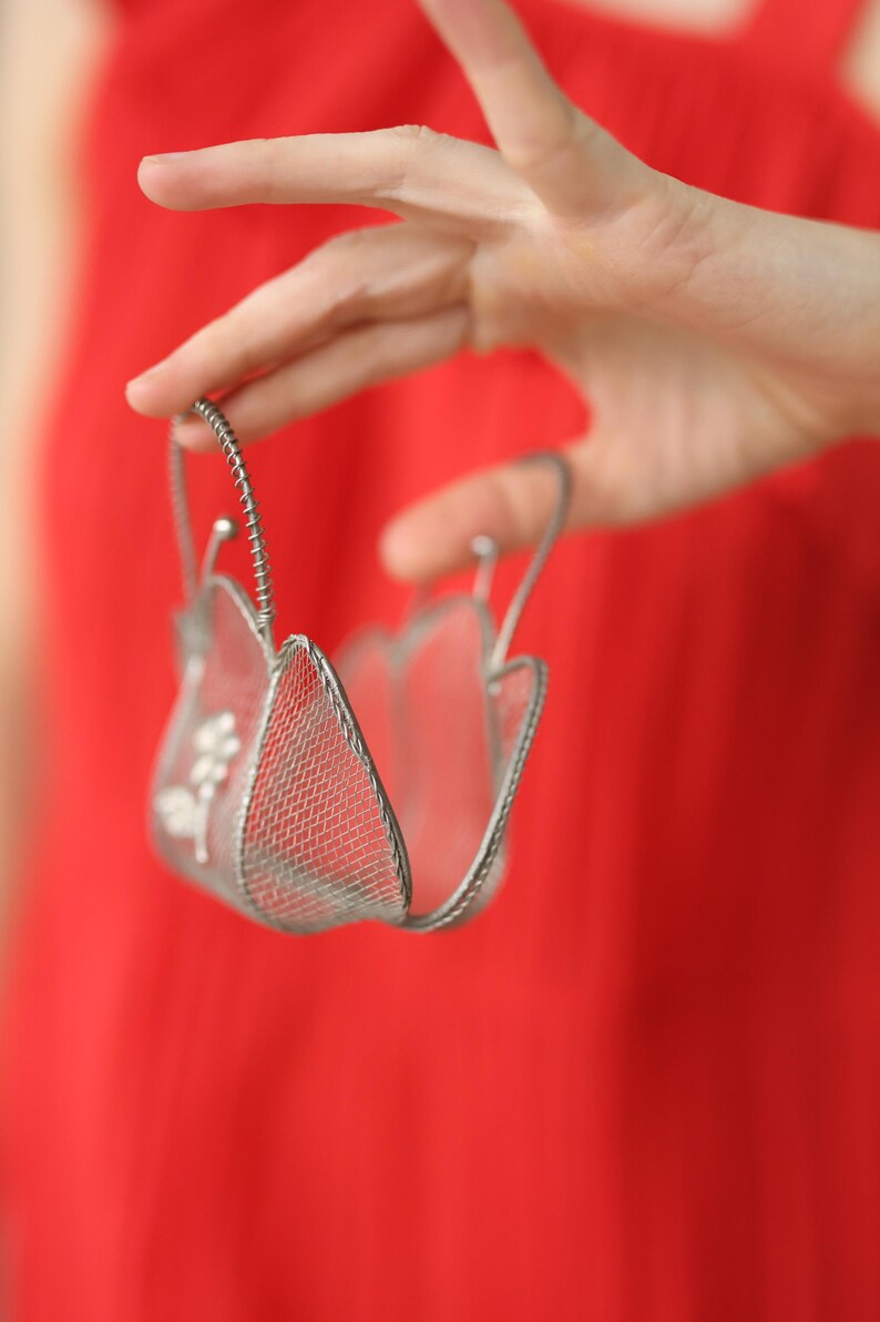 Antique Metal Wire Mesh Tiny Miniature Bag Decor - Etsy