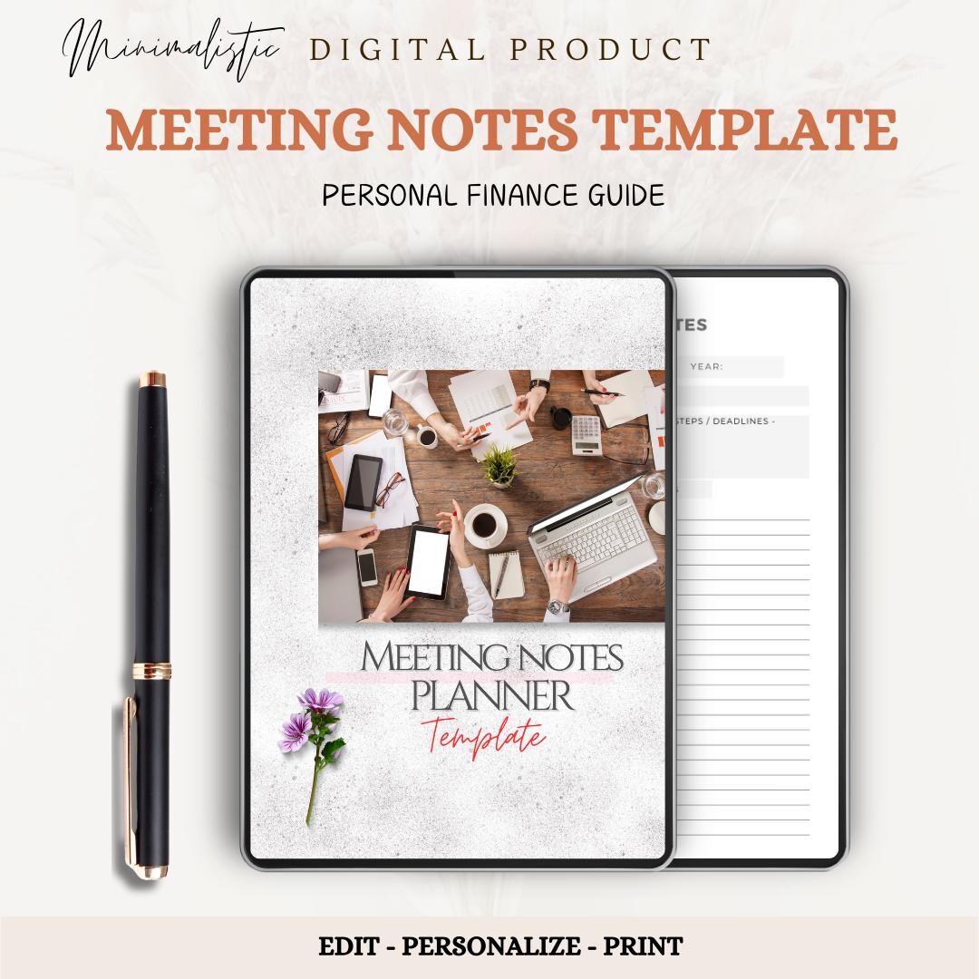 Meeting Notes Planner, Business Journal Notebook, Productivity Planner ...