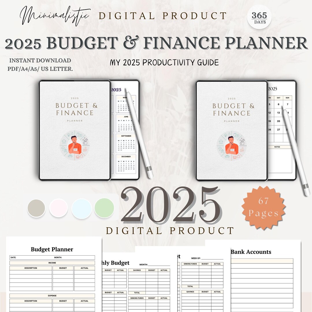2025 Budget Finance Planner Organizer, Money Management Journal ...