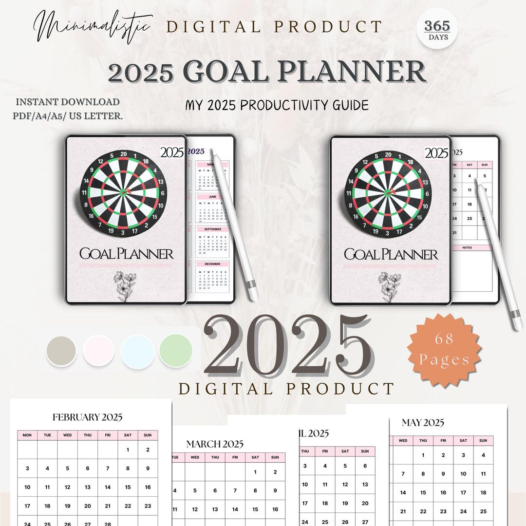 2025 Goal Planner, Personal Organizer, Weekly Monthly Planner ...