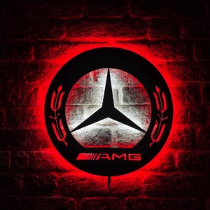 Amg Led Sign, Car Logo Wall Sign, Car Logo Wall Art, Car Logo Wall ...