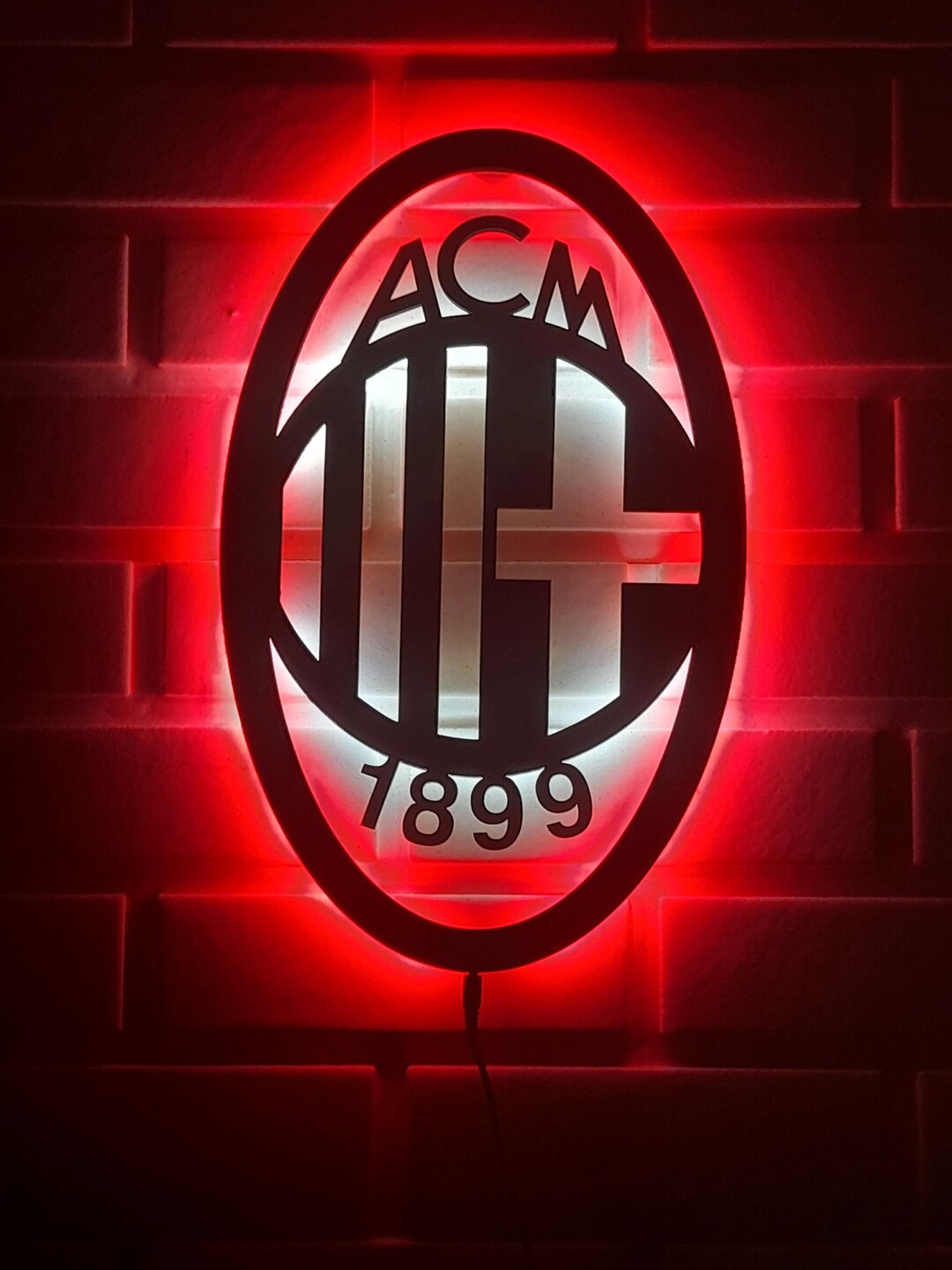 AC Milan Led Sign, AC Milan Wall Sign, AC Milan Wall Art, Milan Wall ...