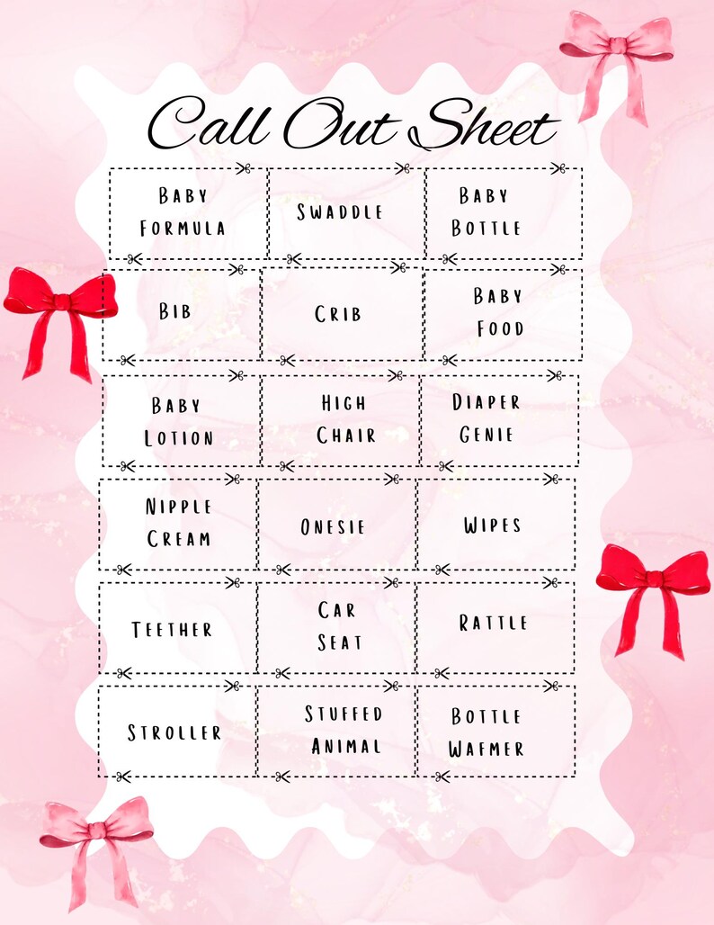 30 Prefilled Baby Shower Bingo Cards, Valentines Day, Oh Baby! , 2 ...