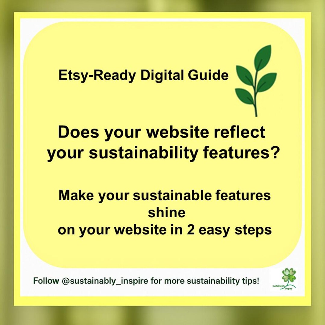 Guide to Creating a Sustainability Page on Your Website — for Etsy ...