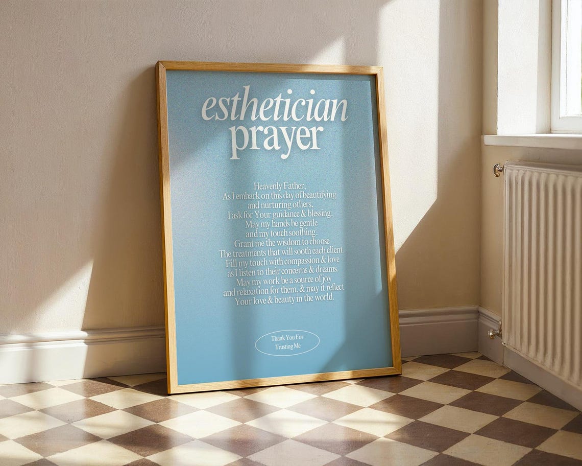 Esthetician Prayer Wall Art Print - Spa Decor - Beauty Salon Gift ...