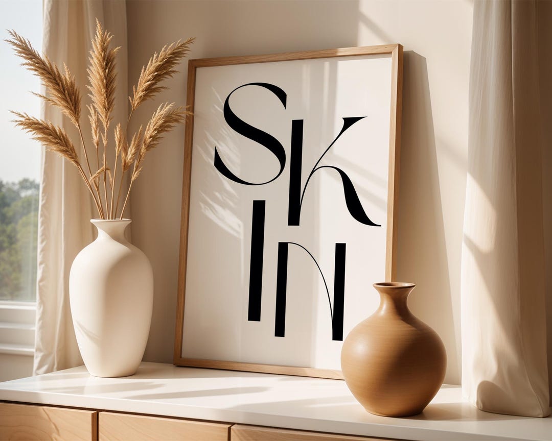 Minimalist Elegant Skin Spa Text Art: Esthetician Skincare Wall Decor ...