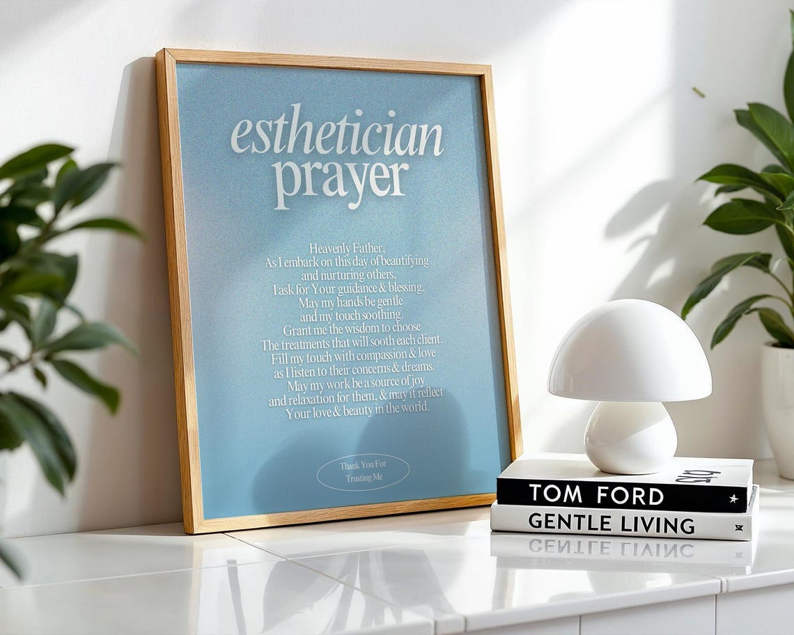 Esthetician Prayer Wall Art Print - Spa Decor - Beauty Salon Gift ...
