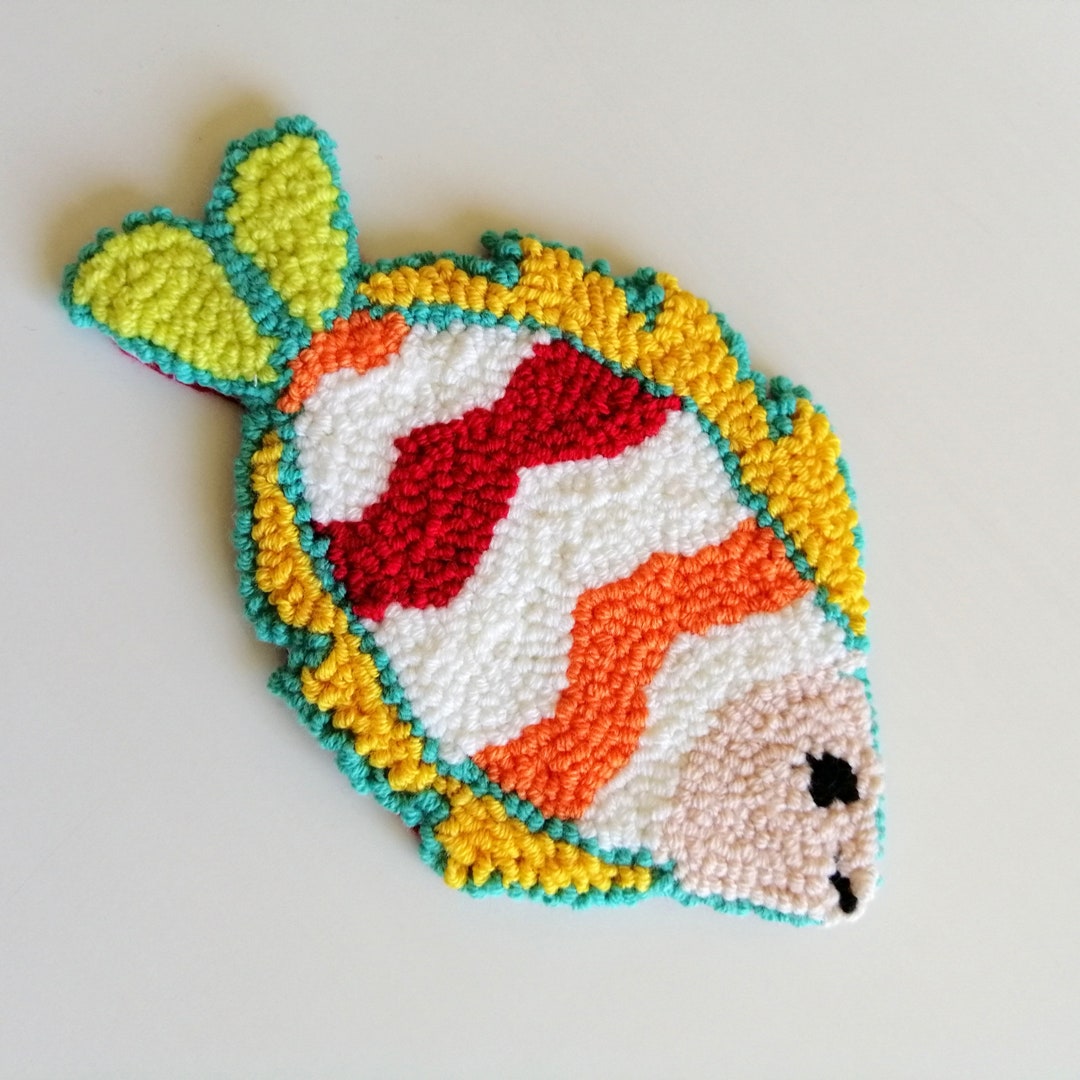 Punch Needle Fish Coaster , Hand Tufted Tropic Fish, Colorful Fish ...