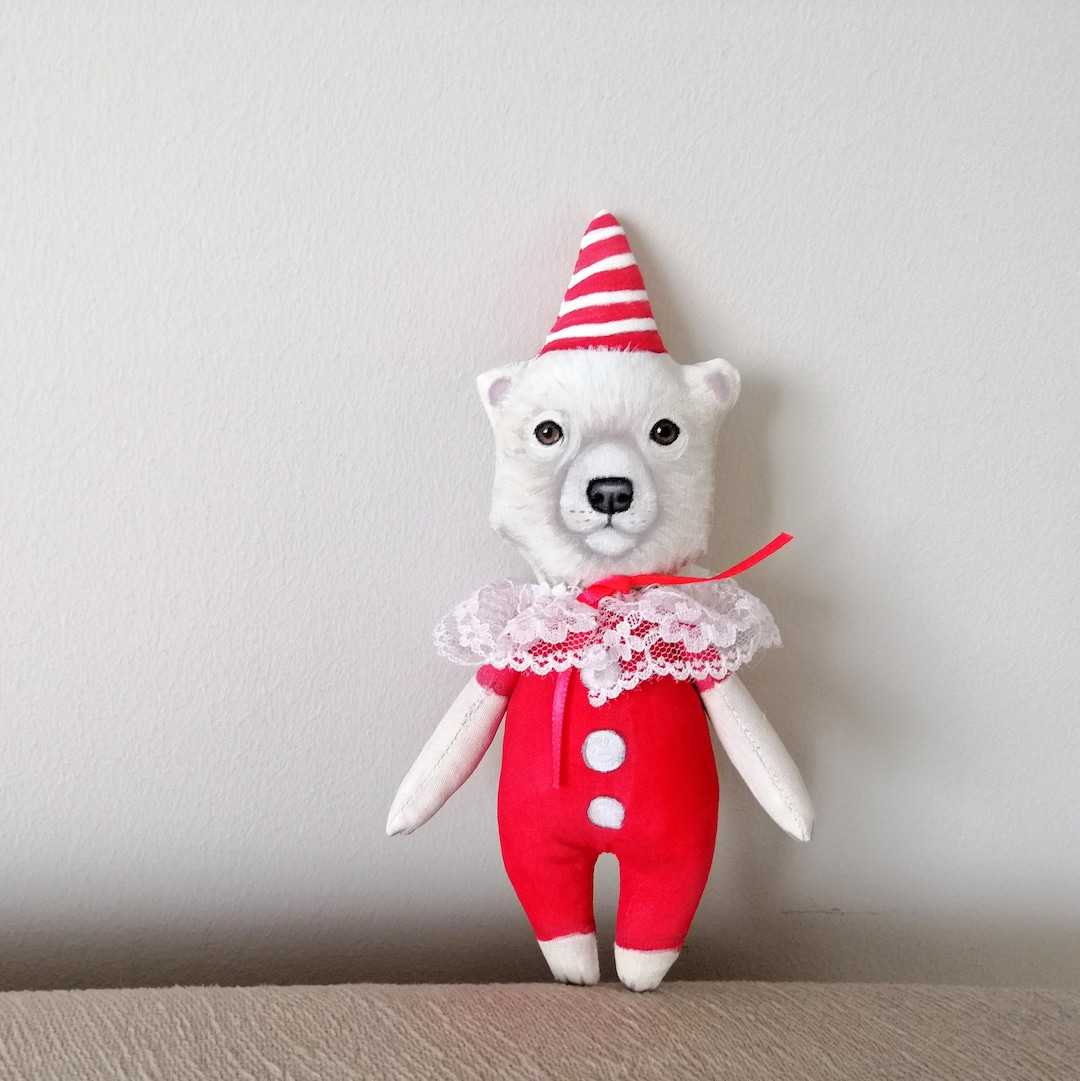 Hand Painted Polar Bear Doll Polar Bear Art Doll Ooak Mini - Etsy