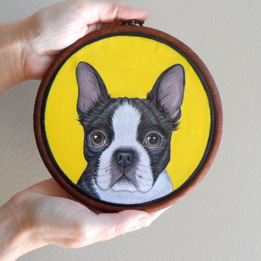 Custom Pet Portrait Personalized Pet Pet Hoop Art Dog | Etsy