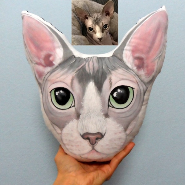 Cat Head Pillow - Etsy