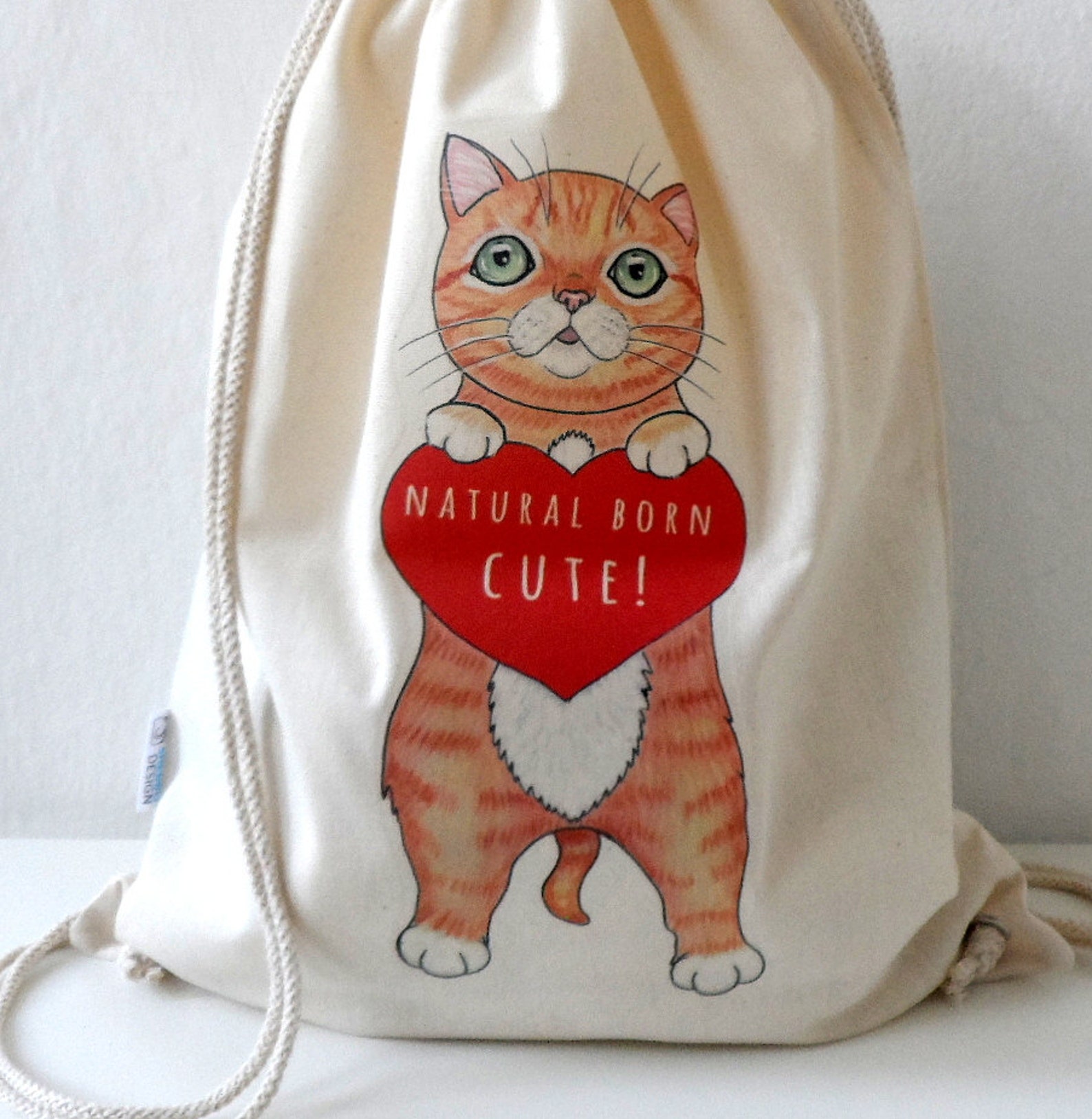 Cat Bag Cotton Backpack Canvas Tote Cat Tote Cat Bag - Etsy