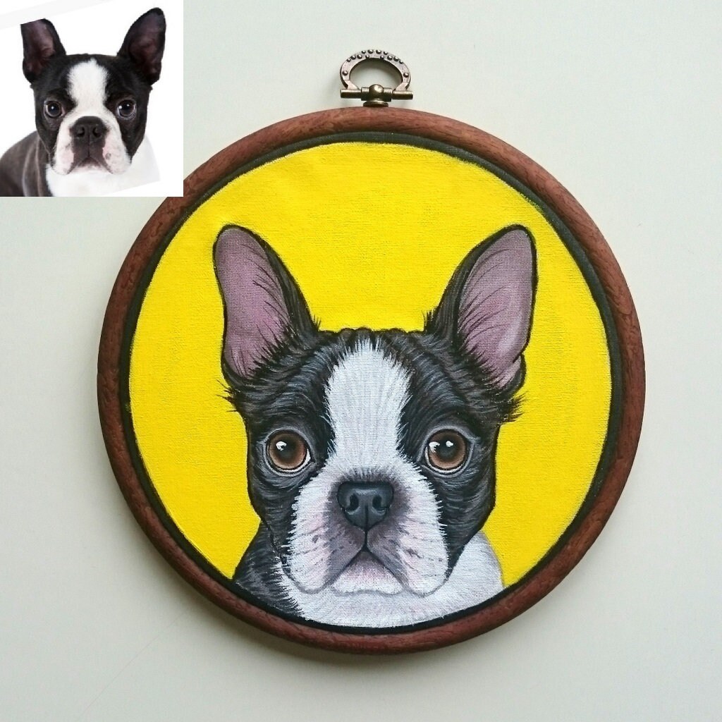 Custom Pet Portrait Personalized Pet Pet Hoop Art Dog | Etsy