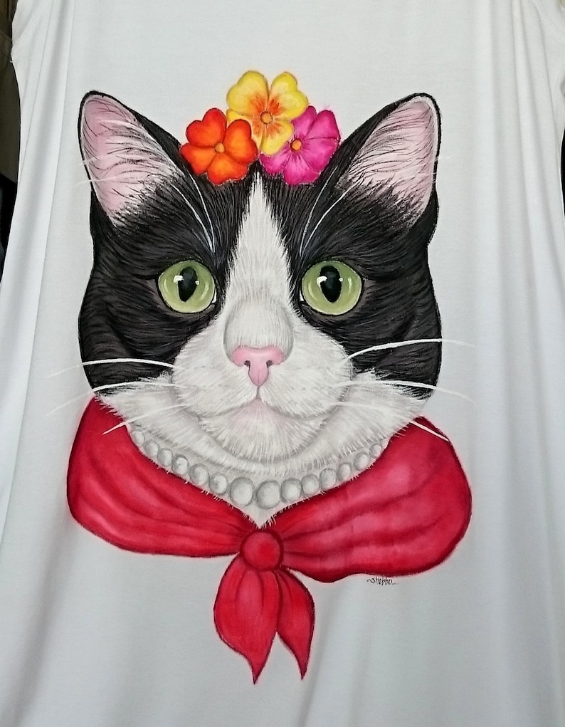 Frida Cat Tank Top Cat Lady Tank Catmom Tshirt - Etsy