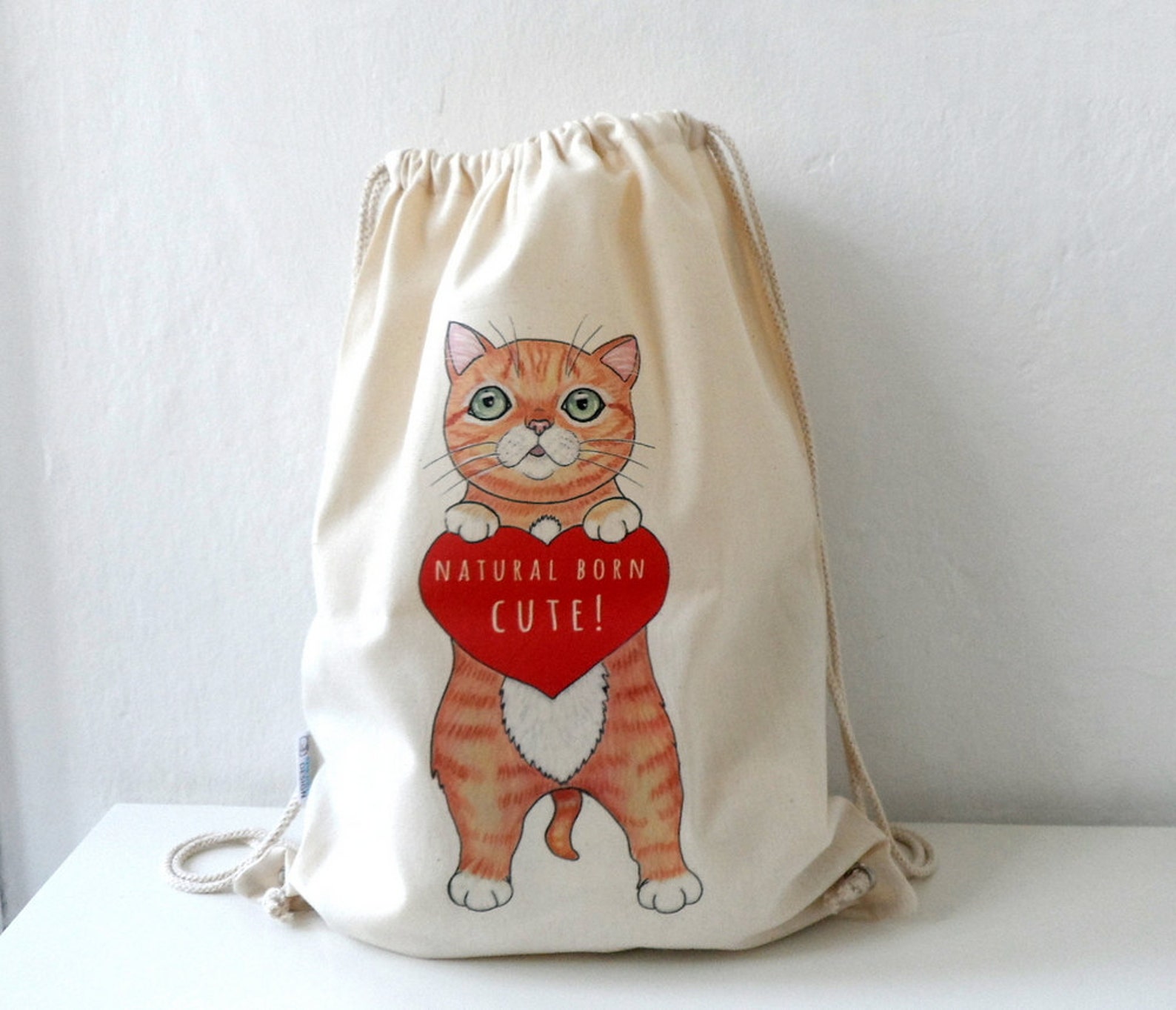 Cat Bag Cotton Backpack Canvas Tote Cat Tote Cat Bag - Etsy