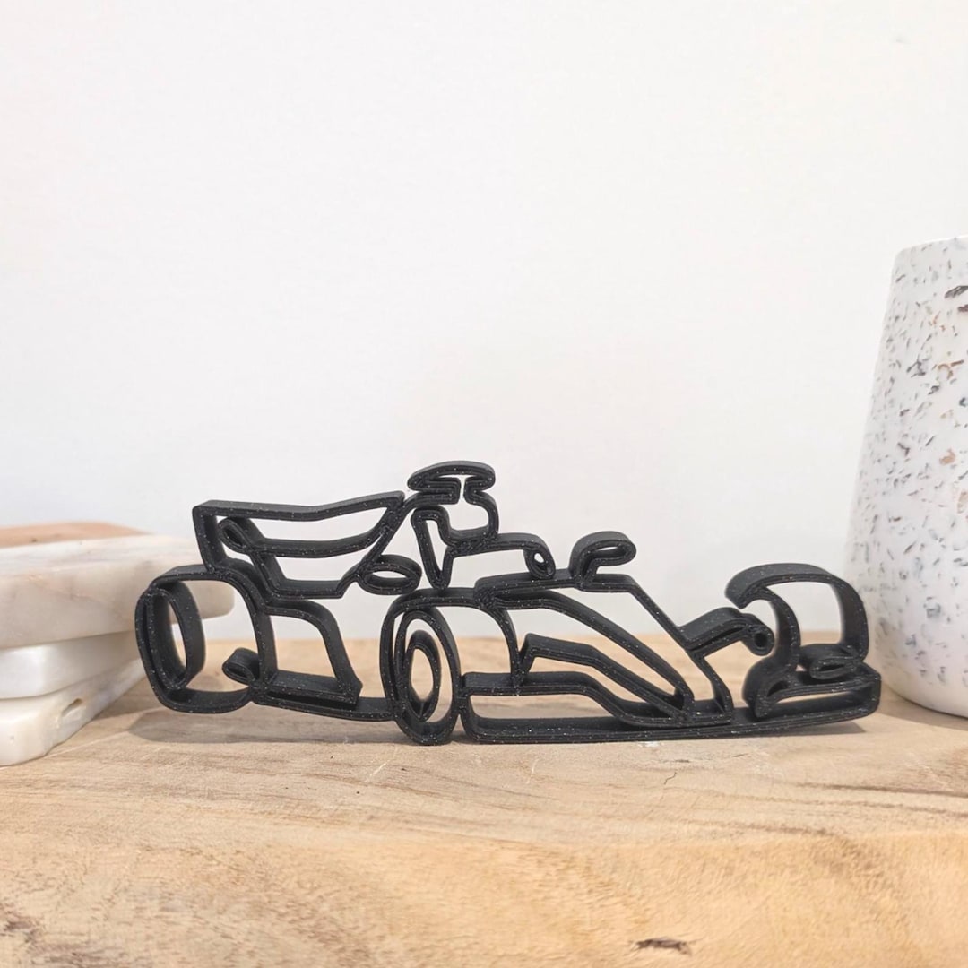 F1 Racing Car Minimal Line Art Figurine Sculpture | 3D Home Decor ...