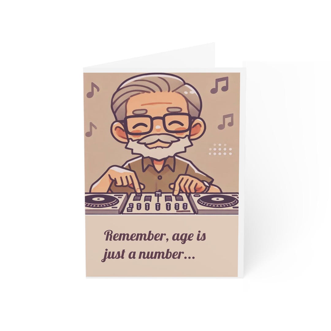 DJ or Record Collector Birthday Card "age is Nothing but a Number ...