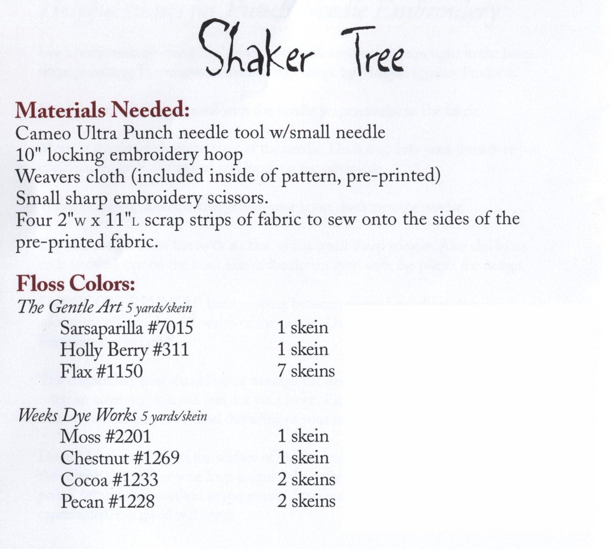 Shaker Tree - Pattern for Punch Needle Embroidery - Etsy
