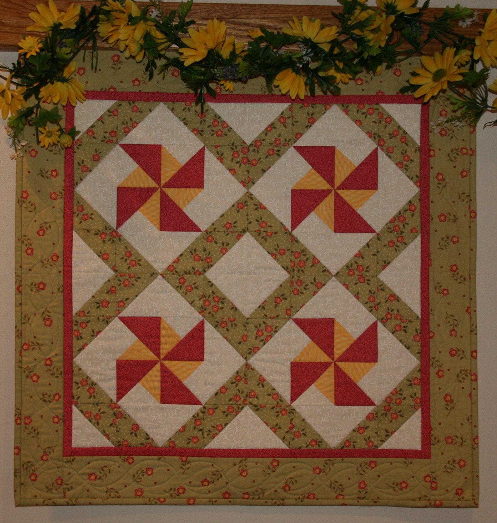 Pinwheel Spin Wall Hanging Kit and Pattern - Pieced and Quilted Wall ...