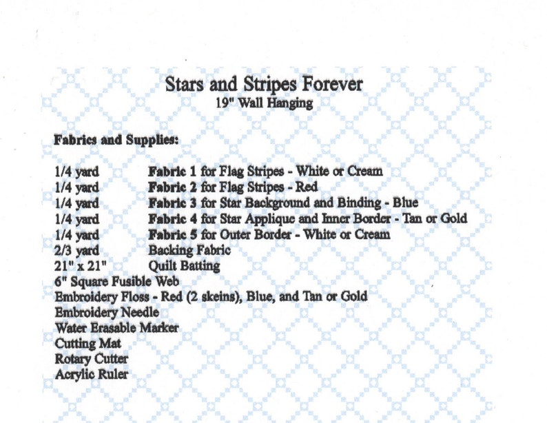 Stars and Stripes Forever Pattern - Etsy