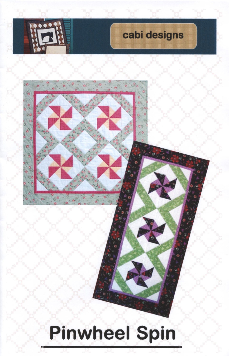 Pinwheel Spin Runner Kit and Pattern - Pieced and Quilted Table Runner ...